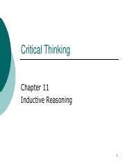 Critical Thinking Chapter Critical Thinking Chapter Inductive Reasoning Introduction