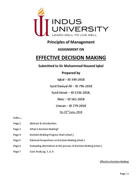 Effective Decision Making Assignment Pdf Choice Decision Making Effective Decision Making Assignment Pdf Choice Decision Making