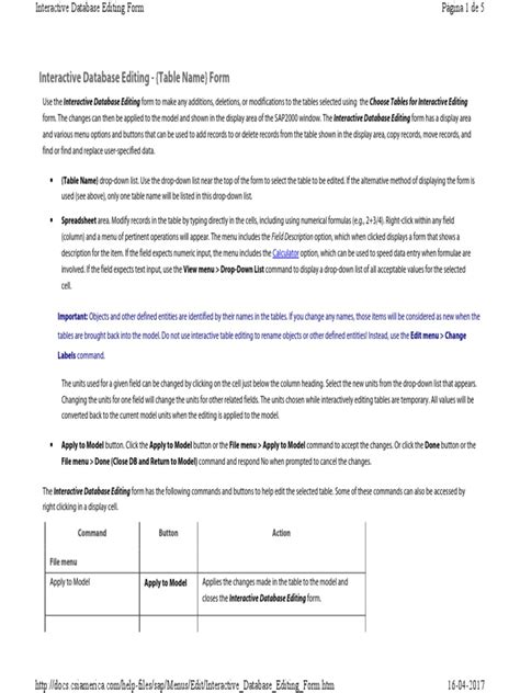 Interactive Database Editing Table Name Form Pdf Microsoft Excel Spreadsheet