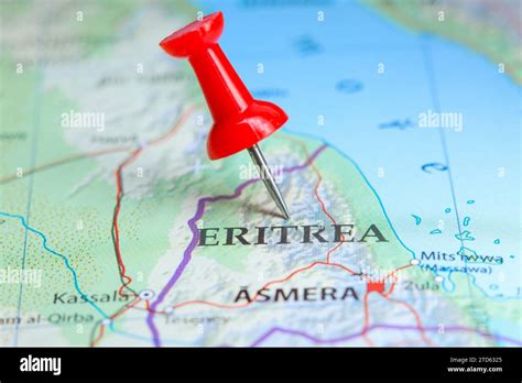 Eritrea Pin On Map Of East Africa Stock Photo Alamy