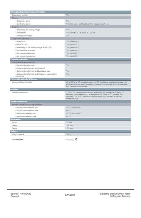 Siemens Analog Input Module Ai 8xui Hf Up To 24 Bit Resolution For