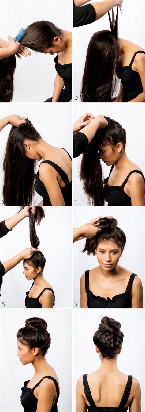 Upside Down French Braid Bun Hair Tutorial