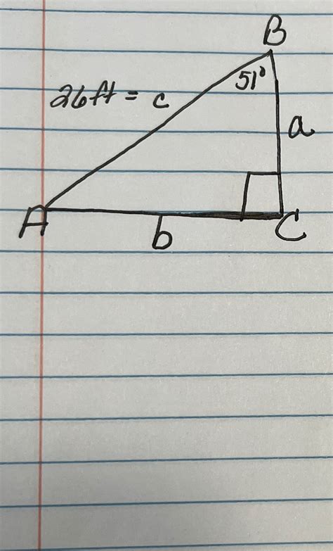 Solved Solve Right Triangle Abc For All Missing Parts