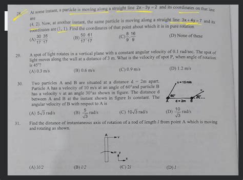 Find The Distance Of Instantaneous Axis Of Rotation Of A Rod Of Length L