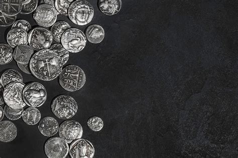 Premium Photo Pile Of Ancient Silver Coins