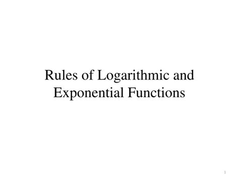 PPT Rules Of Logarithmic And Exponential Functions PowerPoint Presentation ID