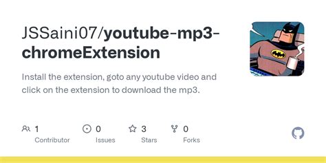 Github Jssaini07youtube Mp3 Chromeextension Install The Extension