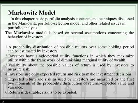 Ppt Chapter 8 Risk Aversion Capital Asset Allocation And Markowitz Portfolio Selection Model
