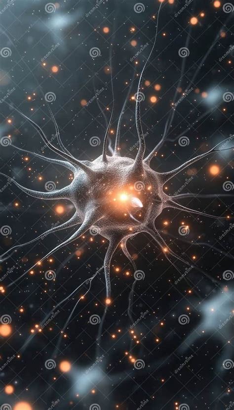 3d Render Neuron Activity Brain Cell Synaptic Connections Neural