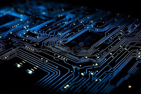 High Tech Electronic Circuit Board Background Neural Network Ai