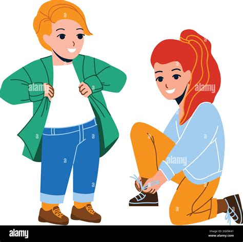 Chica Vestirse Ilustracion Imágenes Vectoriales De Stock Alamy