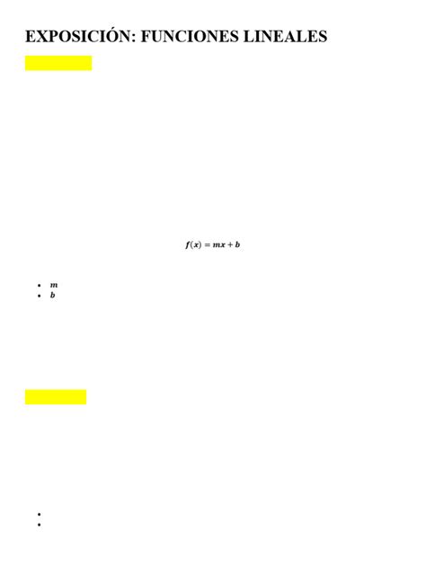Exposición Función Lineal Definición Aplicaciones Fórmulas Pdf