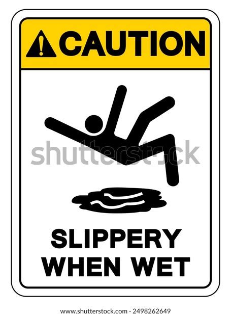 Caution Slippery When Wet Symbol Signvector Stock Vector Royalty Free Shutterstock