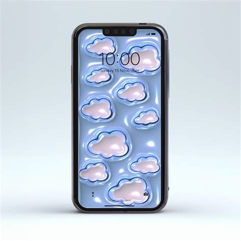 3d Clouds Phone Background Digital Download Phone Wallpaper Mobile