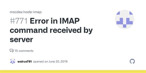 Error In IMAP Command Received By Server Issue Mscdex Node Imap GitHub