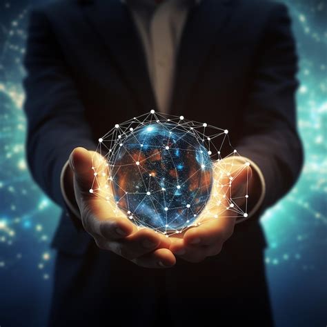 Premium Photo Virtual Online Global Network Structure