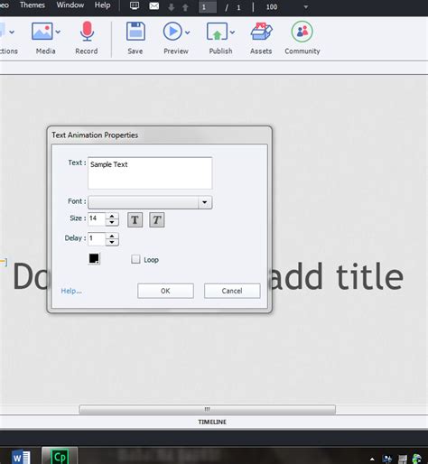Text Animation In Captivate Wont Show Font Choice Adobe Community