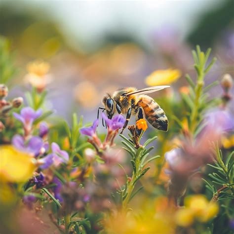 La Polinización De Las Abejas Desde La Perspectiva De Los Insectos Foto Premium