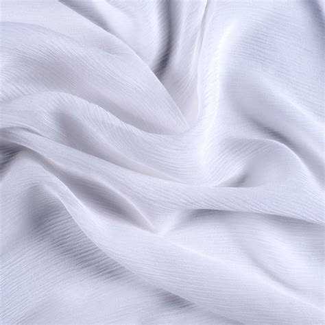 Premium Bright White Silk Crinkled Chiffon Mpb