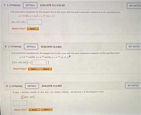 Solved Find parametric equations for the tangent line to the | Chegg.com