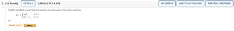 Solved Find The Constant A Such That The Function Is Chegg Com