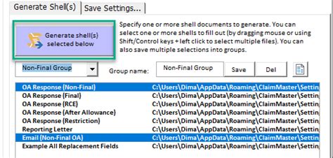 Generating Shell Office Action Responses Claimmaster Software