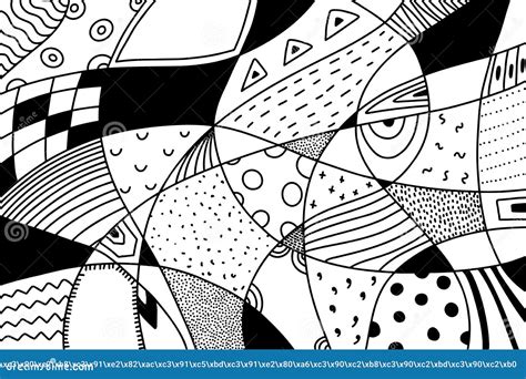 Abstract Ornamental Doodle Patchwork Banner Stock Vector Illustration Of Hand Print 210095968