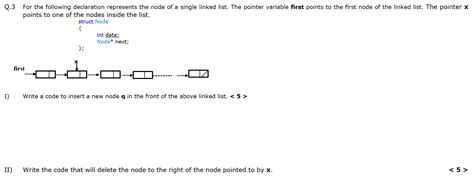 Solved Q3 For The Following Declaration Represents The Node
