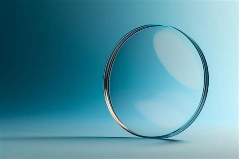 Premium Photo One Thin Lens Of Glass Without Glasses Separately Is Motionless In The Air Light