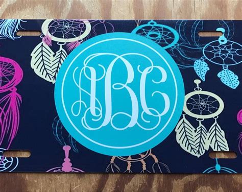 Monogram License Plate Dream Catcher