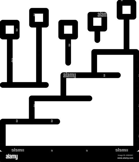 Black And White Vector Icon Illustration Representing A Bar Chart With