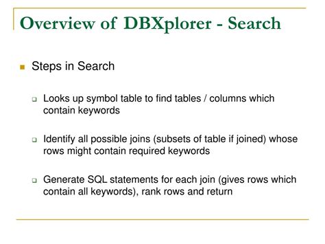 Ppt Dbxplorer A System For Keyword Based Search Over Relational Databases Powerpoint