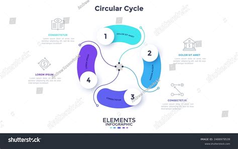 Circular Diagram Four Colorful Elements Concept Stock Vector Royalty Free 2488979539