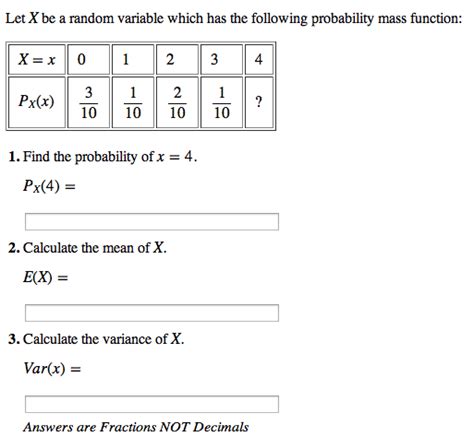 Solved Let X Be A Random Variable Which Has The Following Chegg Com