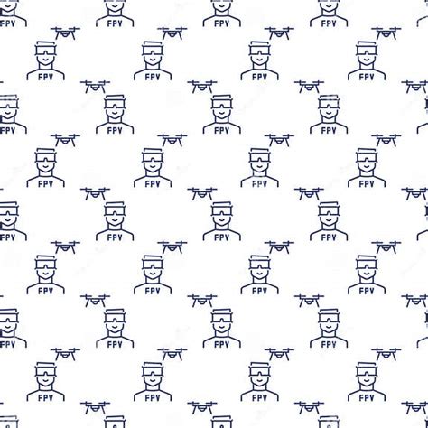 Fpv Drone And Man Vector Concept Line Seamless Pattern Stock Vector Illustration Of Repeatable