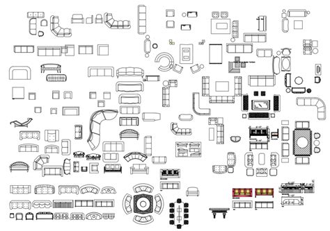 Different Housing Furniture Units Detail Elevation 2d View Autocad File