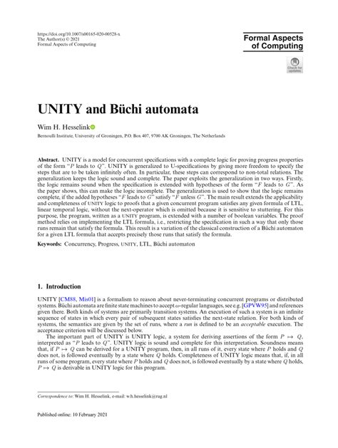 Pdf Unity And Büchi Automata
