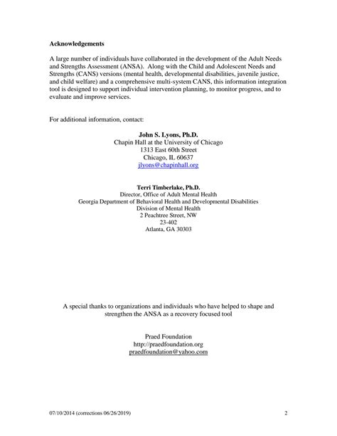 Solution Adult Needs And Strengths Assessment Ansa Studypool