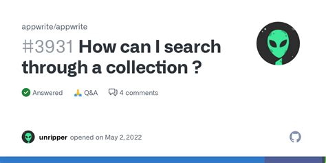 How Can I Search Through A Collection · Appwrite Appwrite · Discussion 3931 · Github