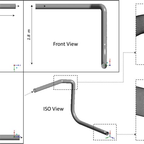 Numerical Model With Calculation Mesh Of Inlet Piping System In Front Download Scientific