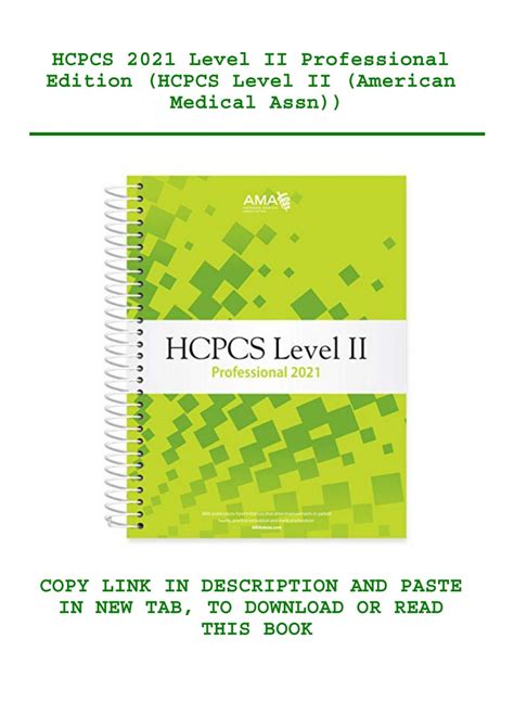 Pdf Hcpcs 2021 Level Ii Professional Edition Hcpcs Level Ii American Medical Assn [r A R]