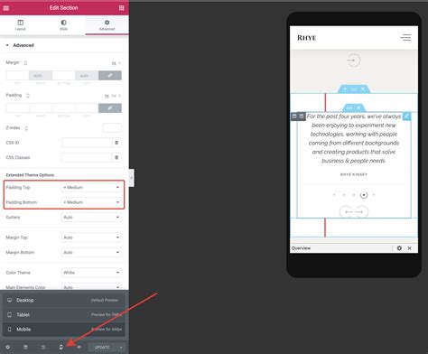 Extended Section Widget Rhye