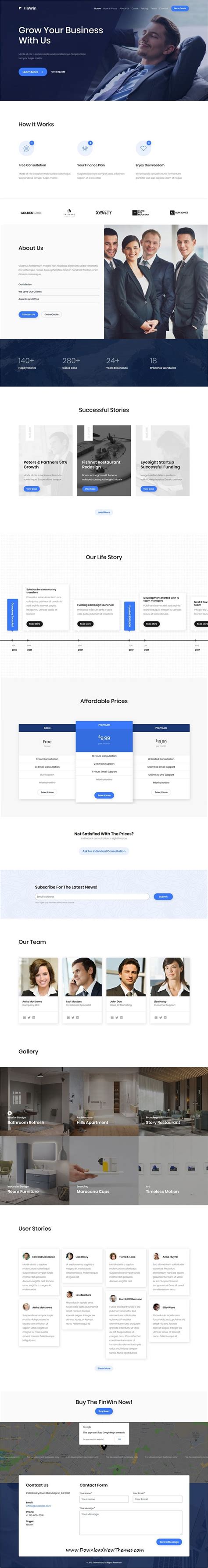 finwin one page business finance template fastcode space