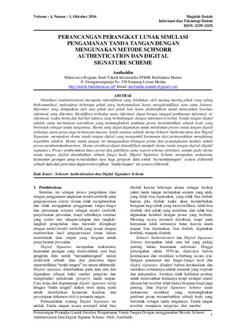 Pdf Perancangan Perangkat Lunak Simulasi Pengamanan Tanda Tangan Dengan Mengunakan Metode
