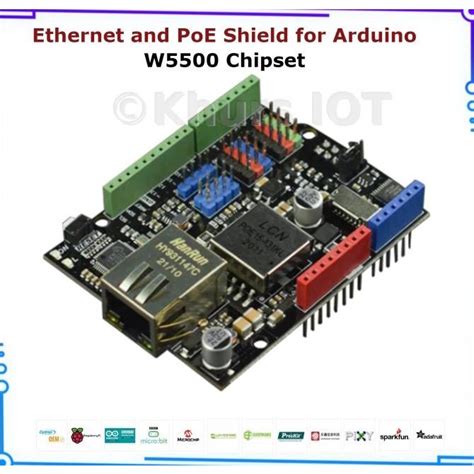 jual dfrobot ethernet and poe shield for arduino w5500 chipset