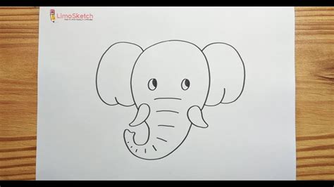 How To Draw An Elephant Head Easy Step By Step Youtube