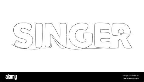 One Continuous Line Of Singer Word Thin Line Illustration Vector