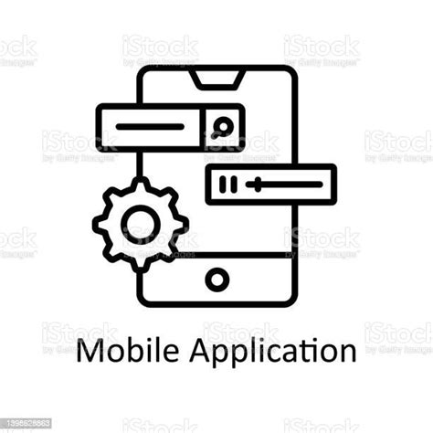 모바일 응용 프로그램 벡터 개요 아이콘 디자인 그림입니다 흰색 배경 Eps 10 파일에 그래픽 디자인 기호 0명에 대한 스톡 벡터 아트 및 기타 이미지 Istock