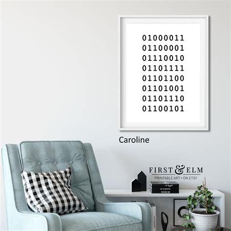 binary code poster customized with name computer geek ts etsy