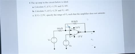 Solved 1 ﻿the Op Amp In The Circuit Below Is Ideala